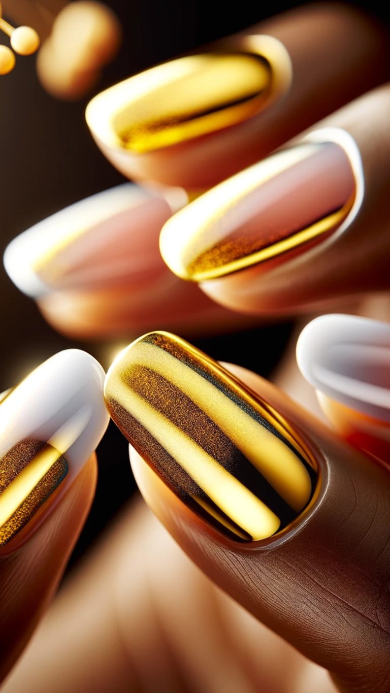 15 Must Try Yellow Chrome Nails Designs - Stylish Hair Ideas