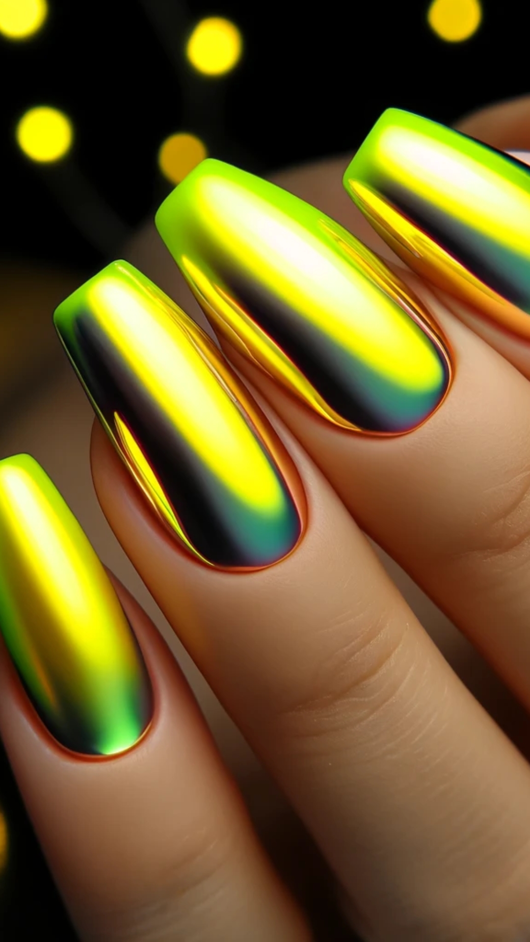15 Must Try Yellow Chrome Nails Designs - Stylish Hair Ideas