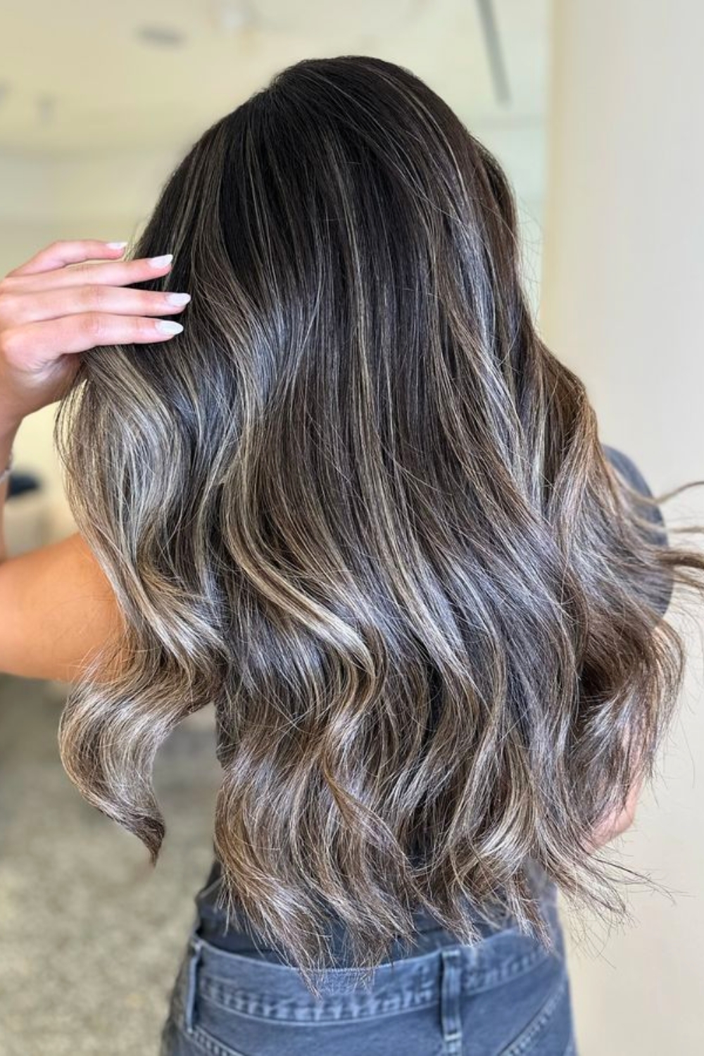 35 Grey Blending Highlights Brunette - Stylish Hair Ideas