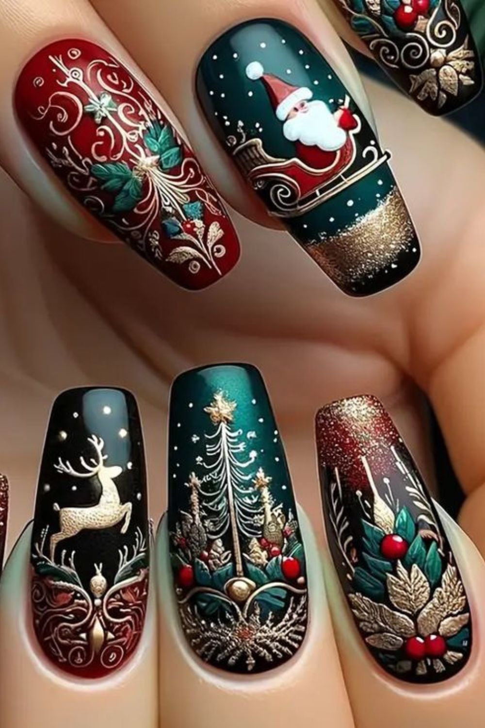 27 Amazingly Beautiful Deer Nails Christmas - Stylish Hair Ideas