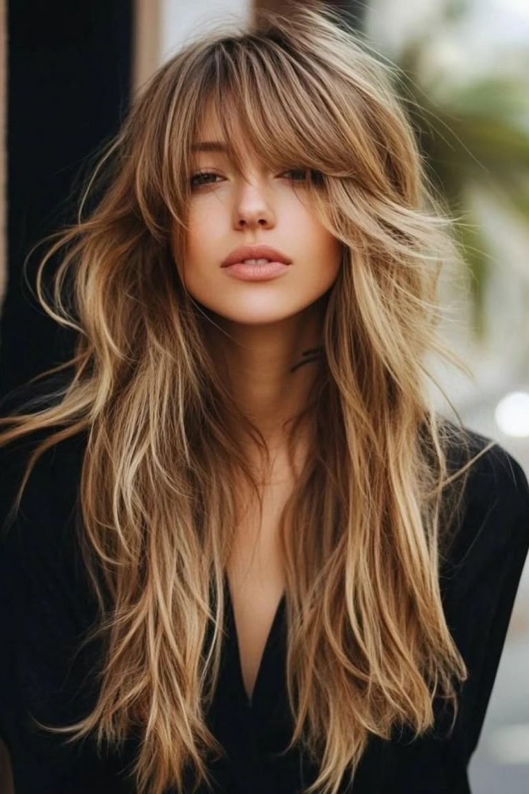 29 Long Layers with Curtain Bangs - Stylish Hair Ideas