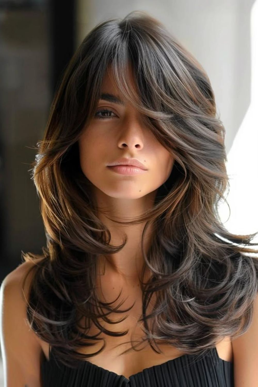 29 Long Layers with Curtain Bangs - Stylish Hair Ideas