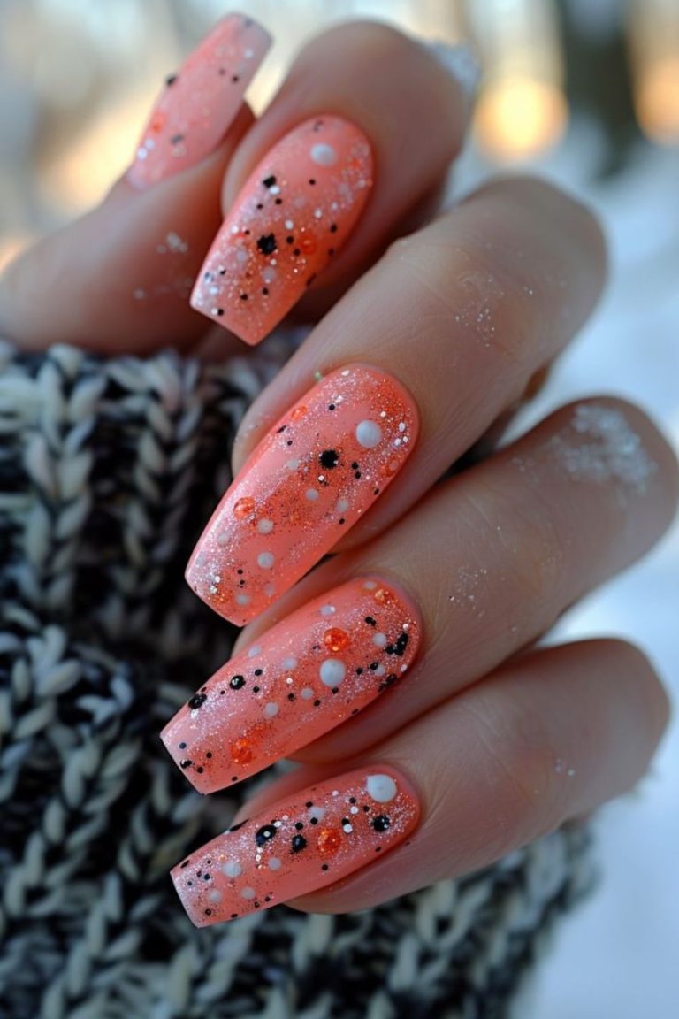 30 Beautiful Peach Coral Nails to Try - Stylish Hair Ideas