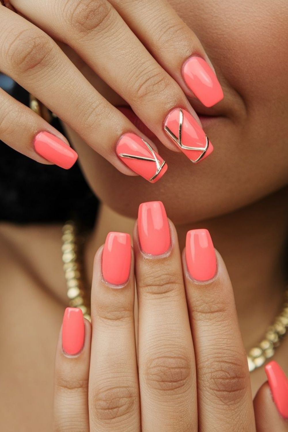 30 Beautiful Peach Coral Nails to Try - Stylish Hair Ideas