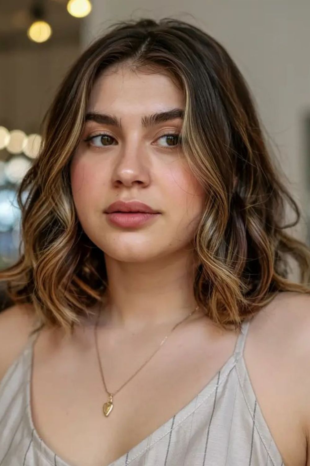 31 Cute Medium Length Haircut for Round Faces - Stylish Hair Ideas