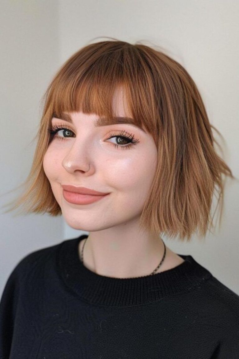 34 Baby Bangs Round Face Styles - Stylish Hair Ideas
